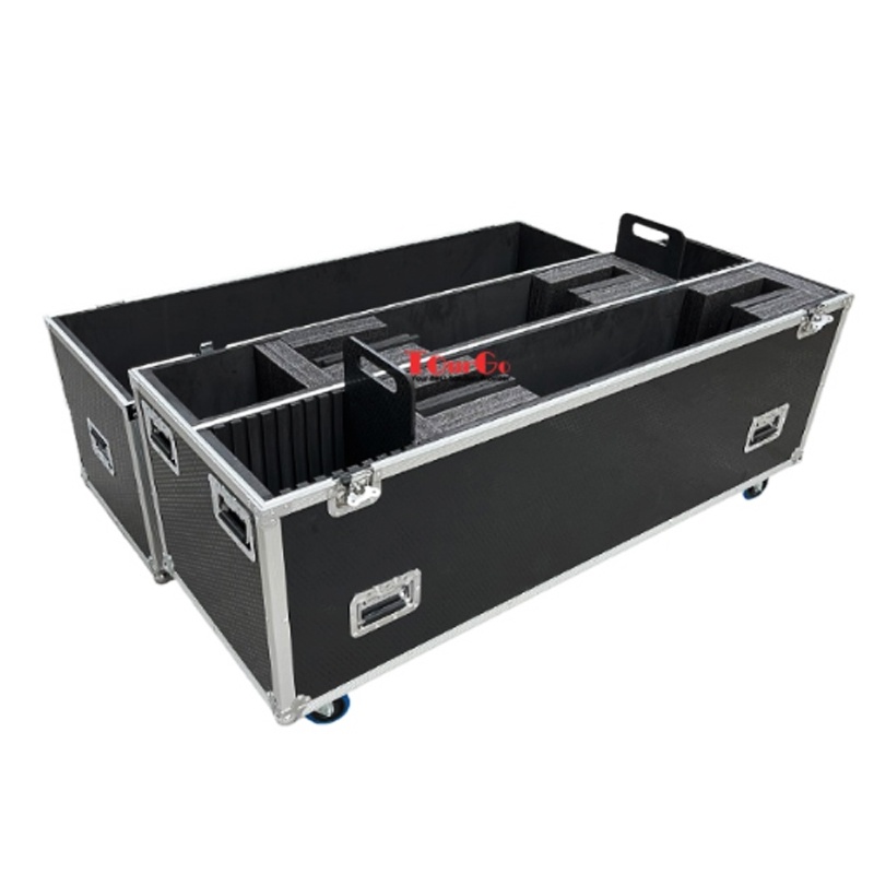 DUAL 32"-55" Universal Adjustable LCD/LED/Plasma TV Flight Case With 4 ...