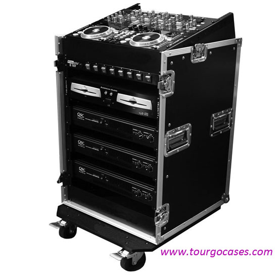 10U Slant Mixer Rack with 14U Vertical Rack System