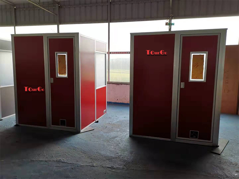Two Person Interpretation Booth With Red Color Made By TourGo
