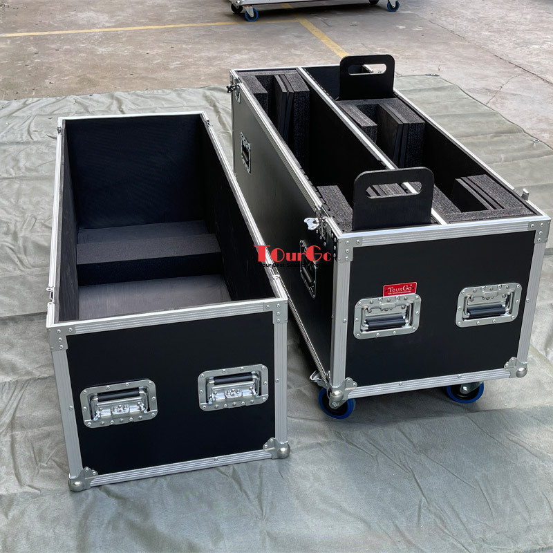 DUAL 40"-55" Universal Adjustable LCD/LED/Plasma TV Flight Case With 4 ...