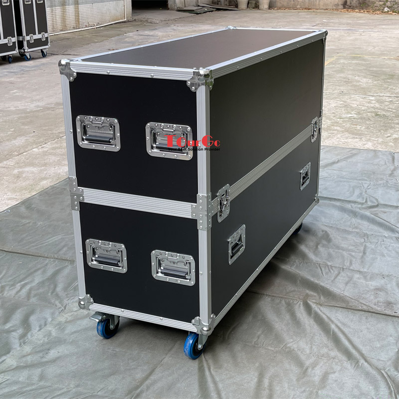 DUAL 40"-55" Universal Adjustable LCD/LED/Plasma TV Flight Case With 4 ...