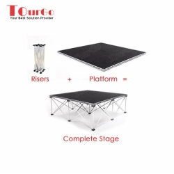 TourGo 12ft x 8ft Portable Mobile Folding Stage System with Stage ...